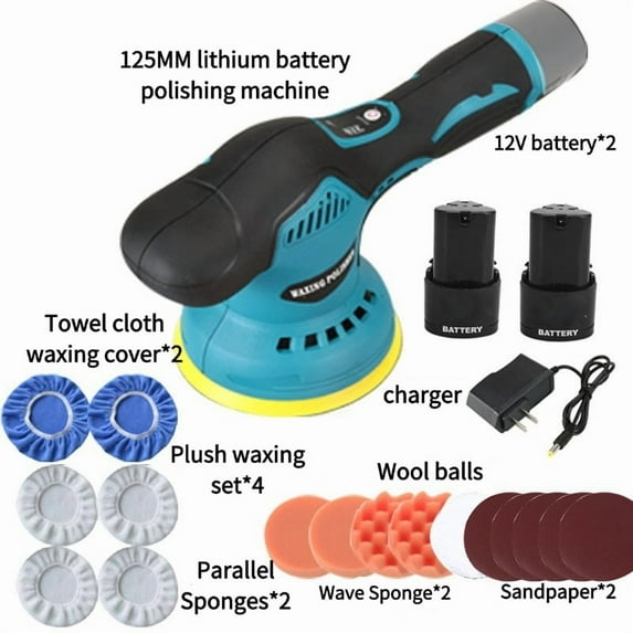 20pcs 12V Cordless Buffer Polisher - 8 Variable Speed Brushless Dual ...