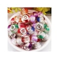 20pcs 14mm Multicolor Bicolor Gold Fleck Large-Hole Round Flat Beads ...