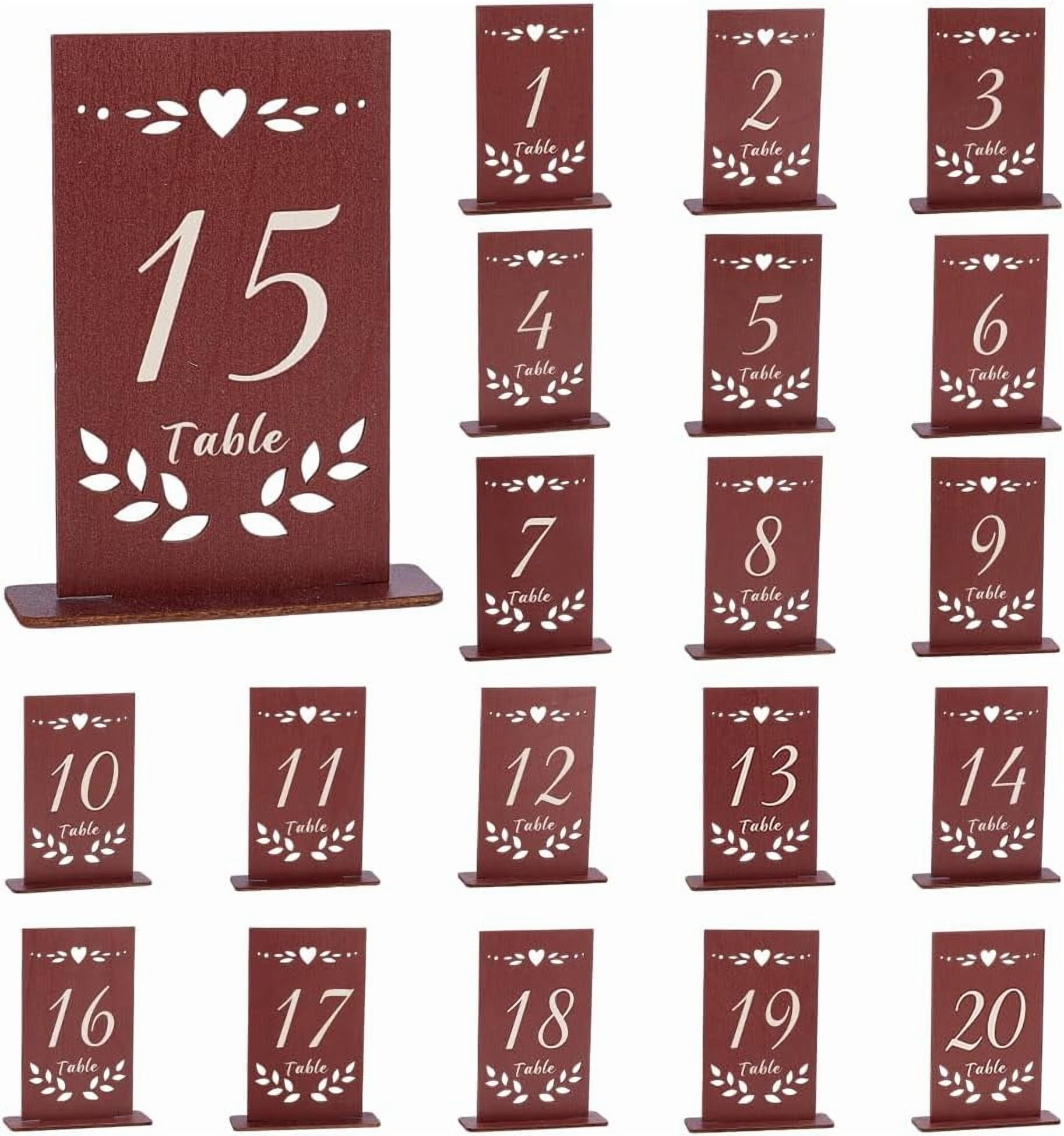 20pcs 15.3x11.3x3.7cm Wedding Table Numbers Wooden Tables Plate Display ...