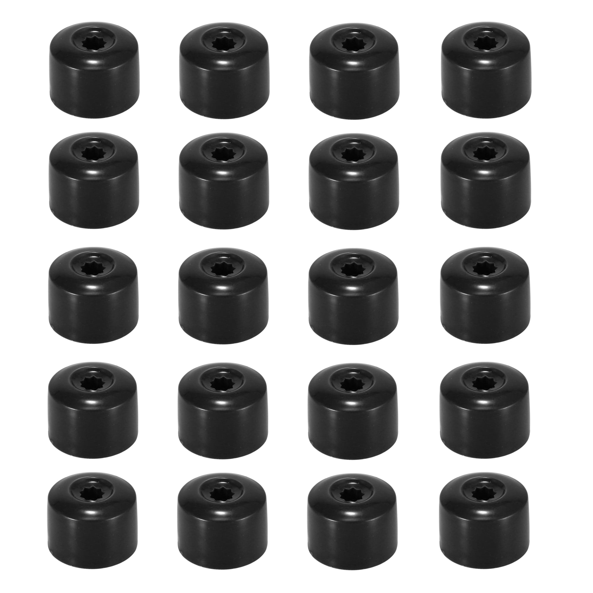 20pcs 17mm ID Black Wheel Lock Lug Bolt Center Nut Covers with Tool for ...