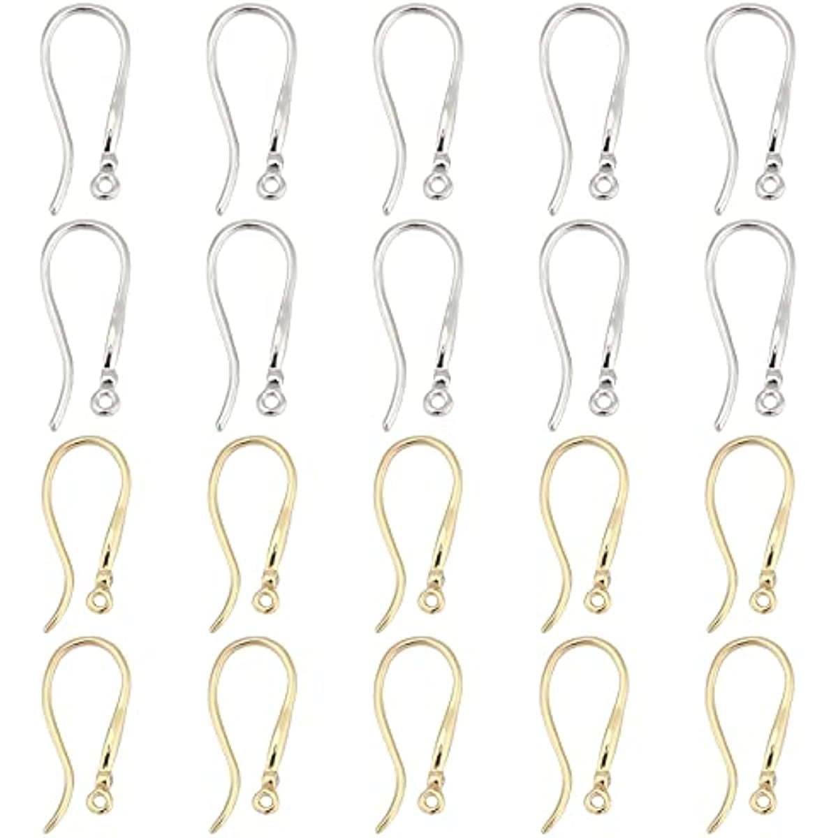 20pcs 18K Gold Plated Earring Hooks French Ear Wire Golden Platinum ...