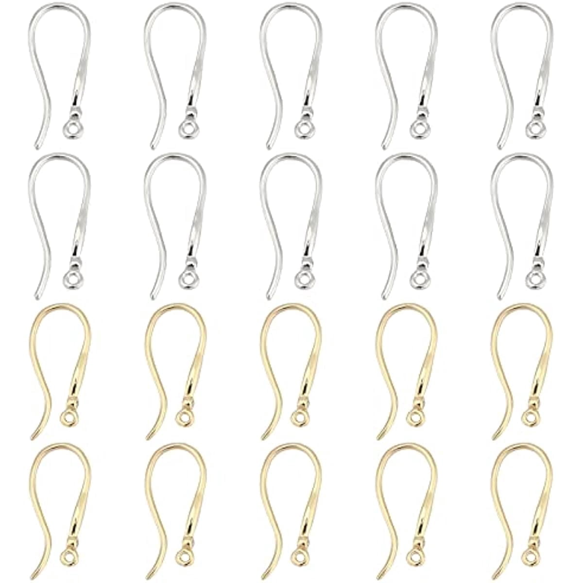 20pcs 18K Gold Plated Earring Hooks French Ear Wire Golden Platinum ...
