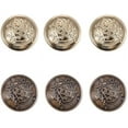 20pcs 1Inch Brass Flat Round Buttons Metal Buttons with Shank for ...