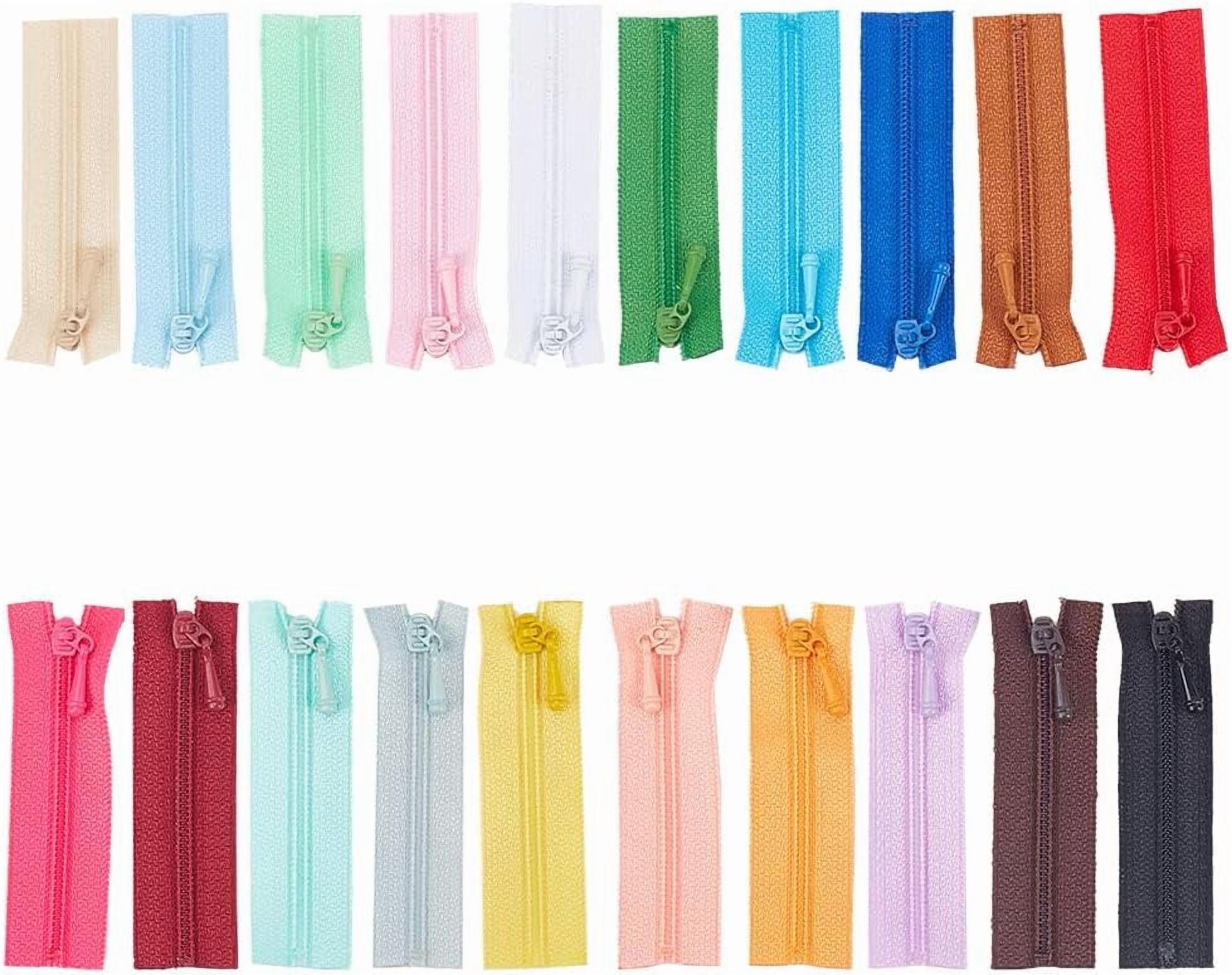 20pcs 2.4inch Small Nylon Zipper 20 Colors Sewing Craft Zippers with ...