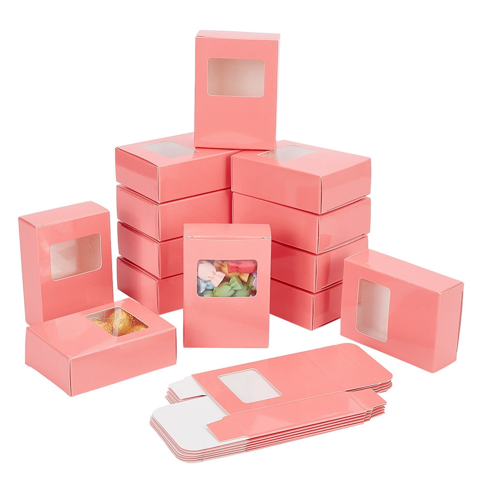 20pcs 20pcs Salmon Pink boxes Bulk Craft Folding boxes Rectangle Paper ...