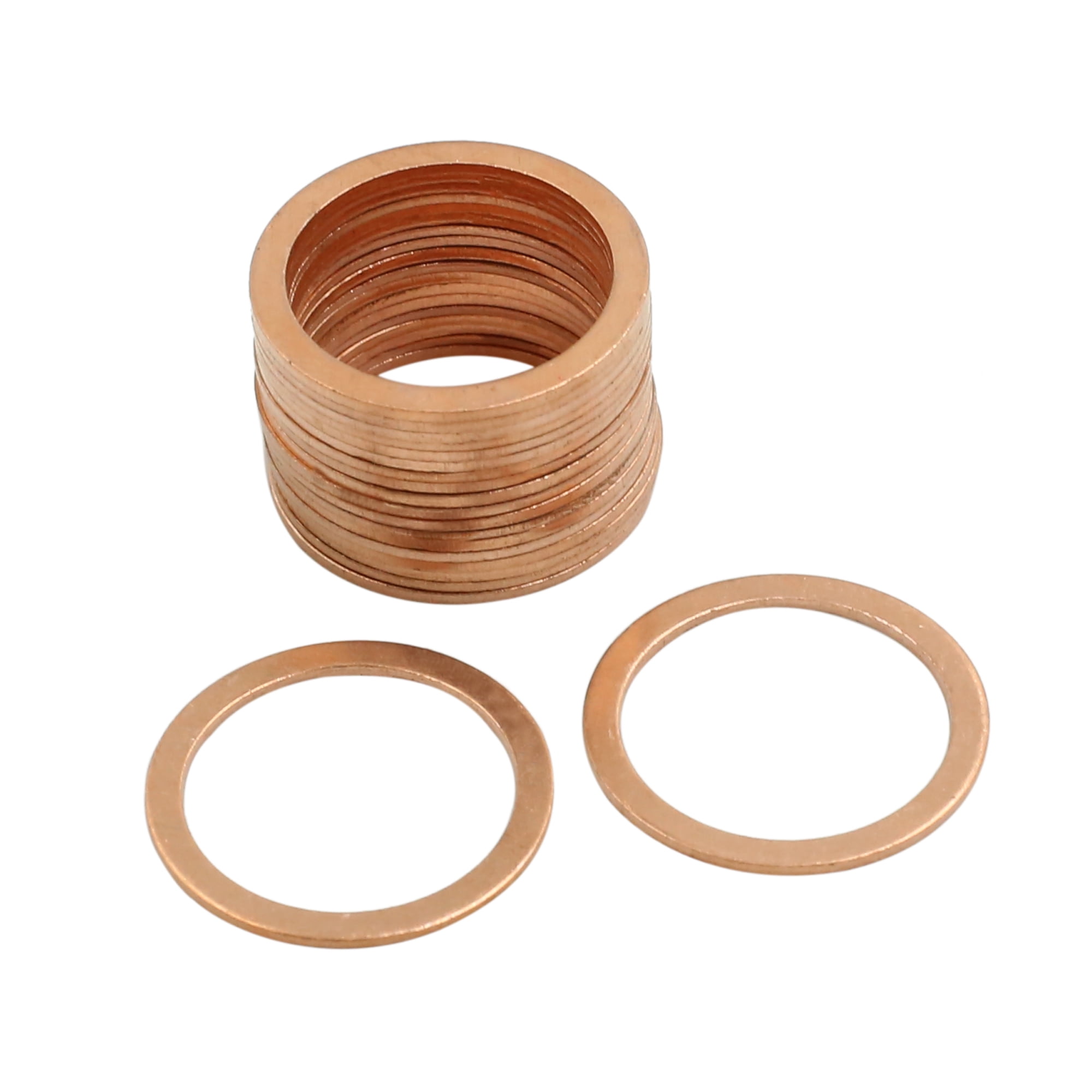 20pcs 21mm Inner Diameter Copper Washers Flat Sealing Gaskets Ring ...