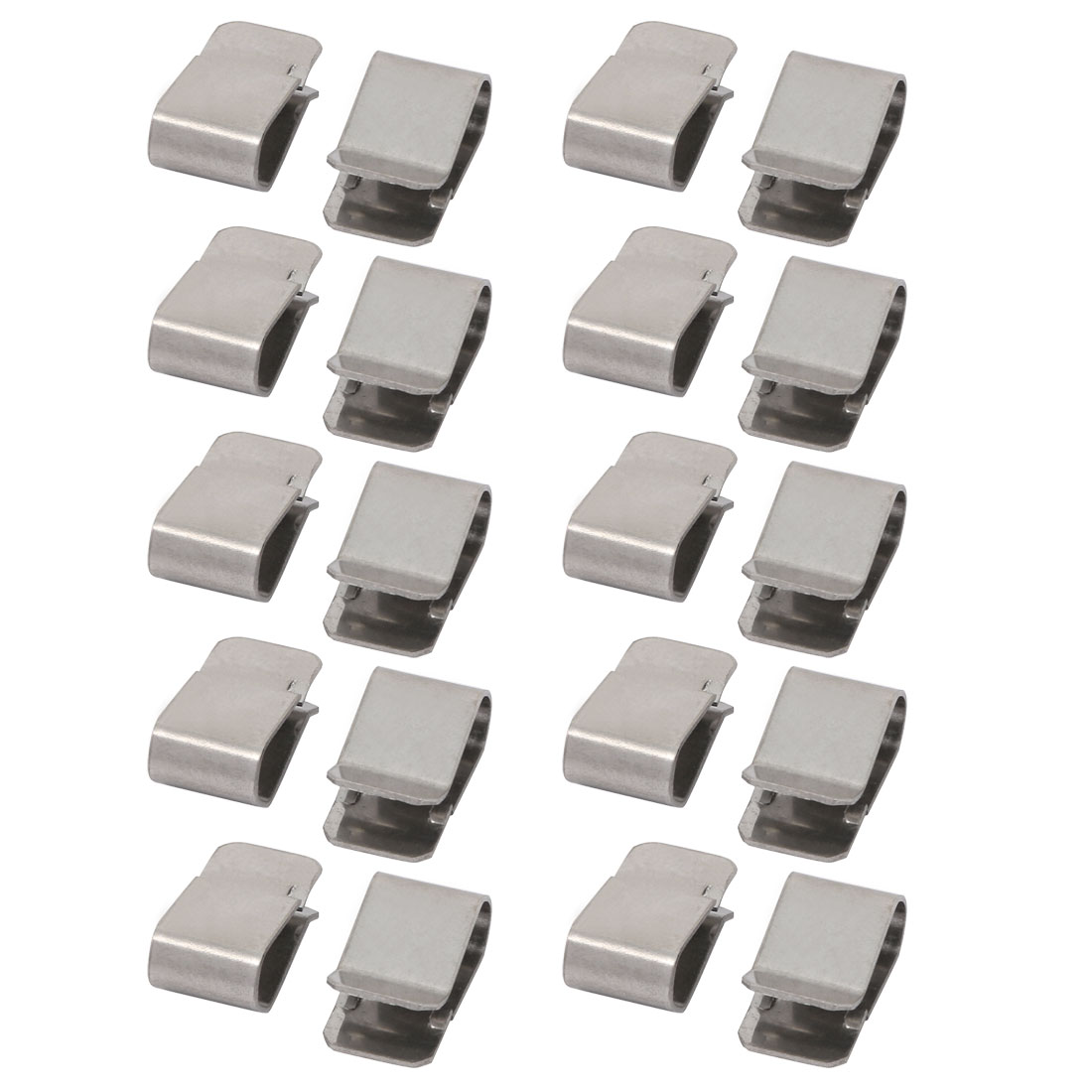 20Pcs 22mmx12mm 304 Stainless Steel U Clip Silver Tone for 3.5mm Pipe ...