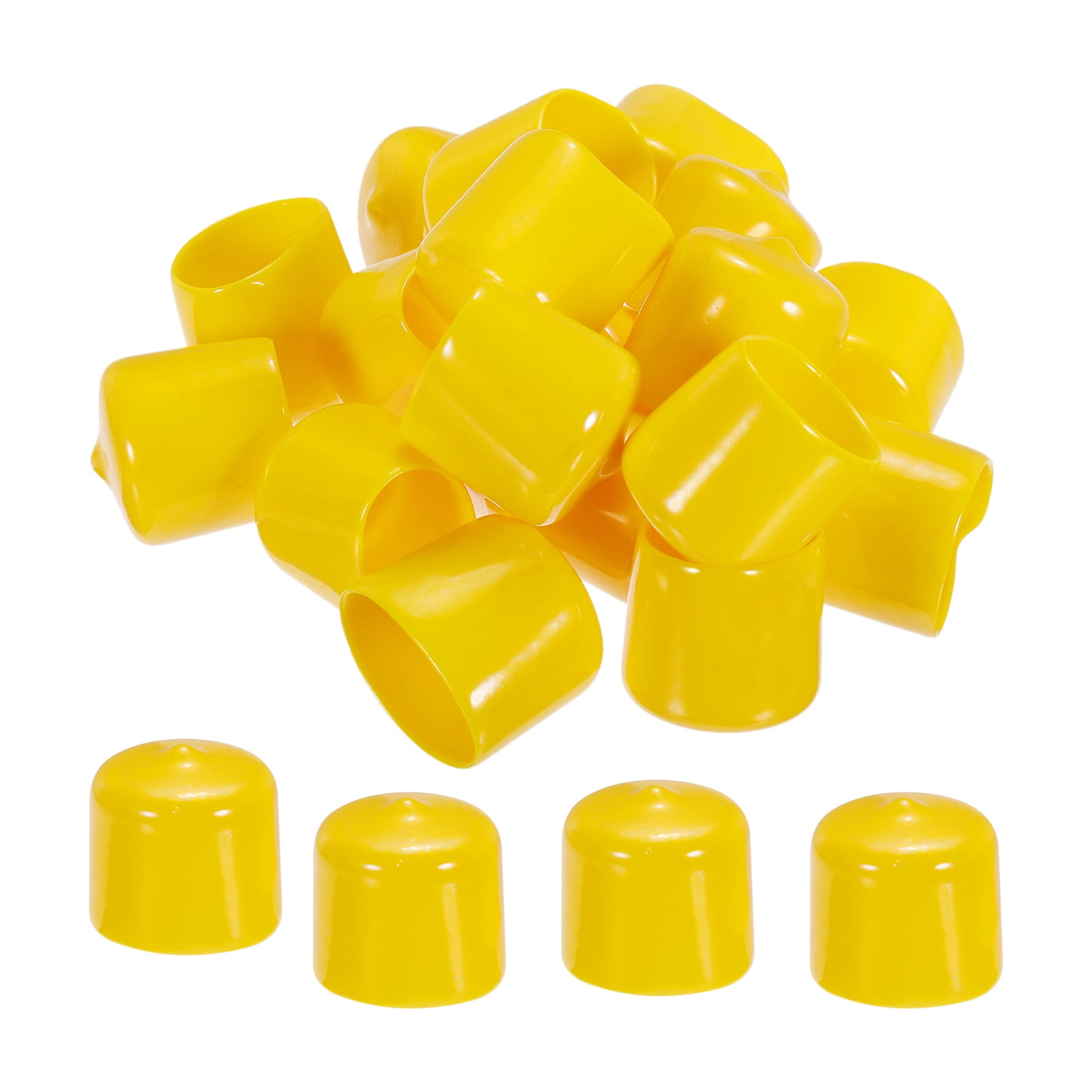 20pcs 25mm Rubber End Caps Cover PVC Vinyl Screw Thread Protector Round ...