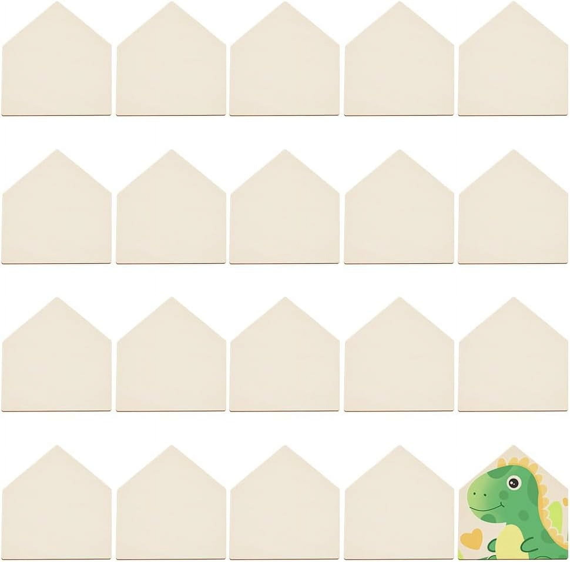 20pcs 3.9x3.5 inch Unfinished Wood Home Plate 2.5mm Thick Wooden DIY ...