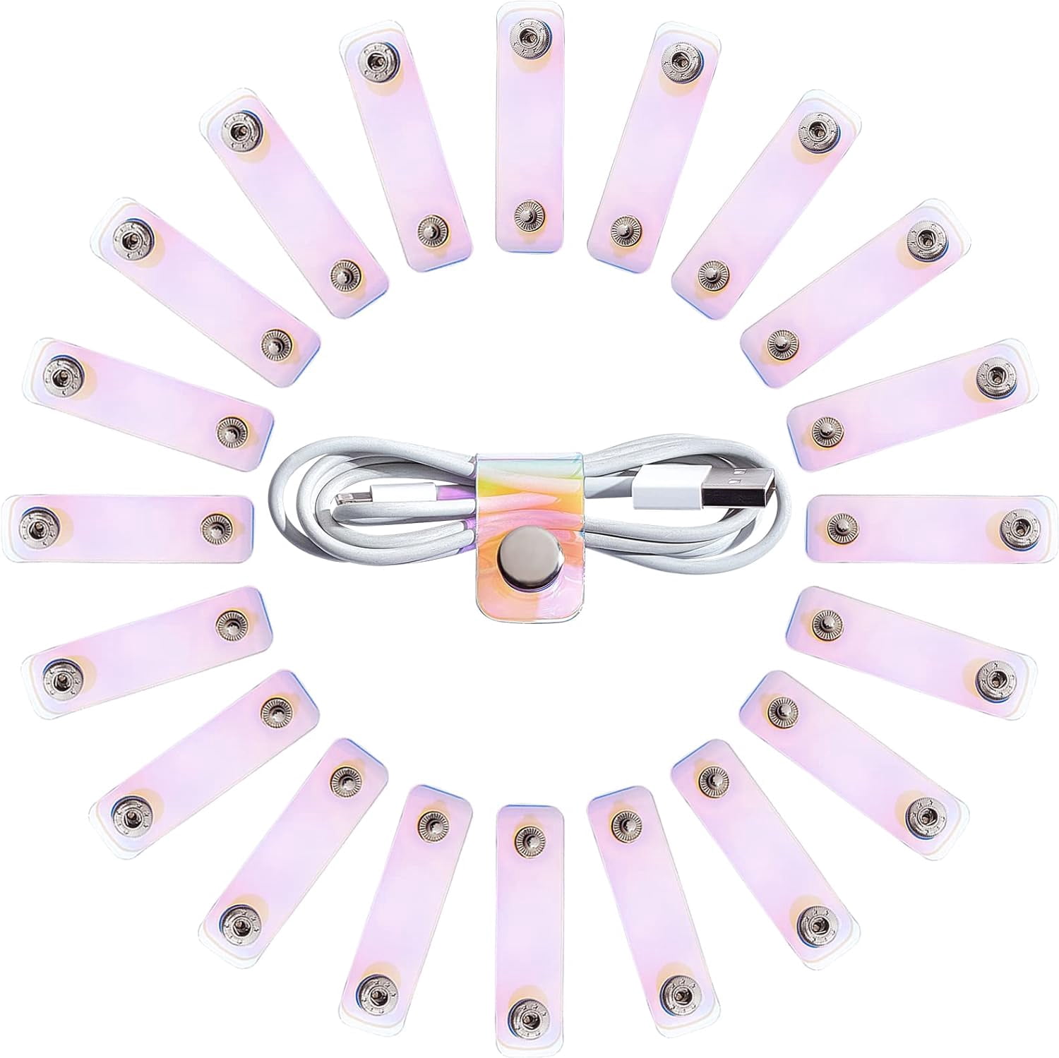 20pcs 3 Inch Holographic Clear Cable Strap Ties Plastic Reusable ...