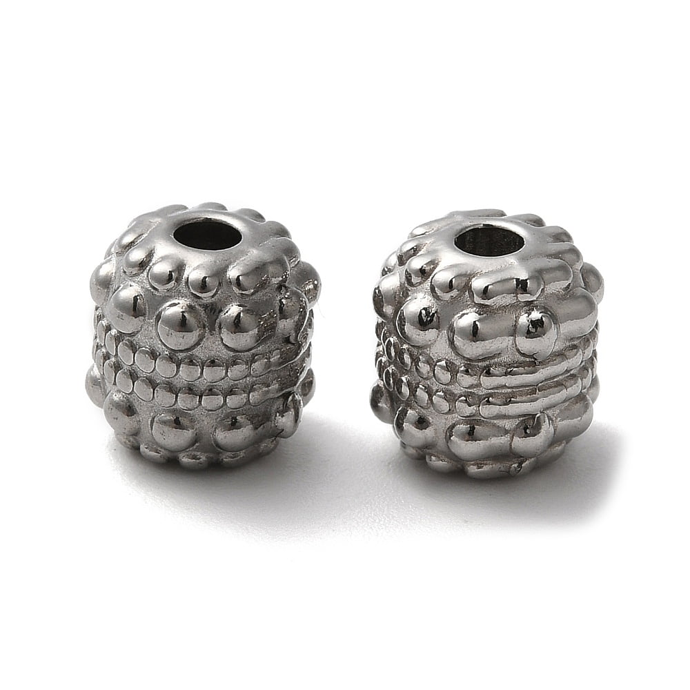 20pcs 304 Stainless Steel Beads Column Stainless Steel Color 8x8mm Hole ...