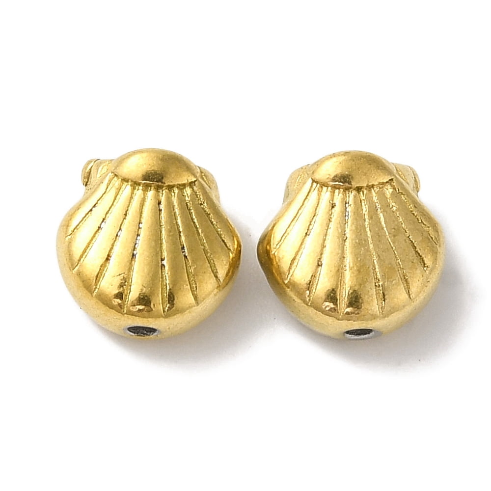 20pcs 304 Stainless Steel Beads Shell Shape Golden 7x7x4mm Hole: 1mm ...