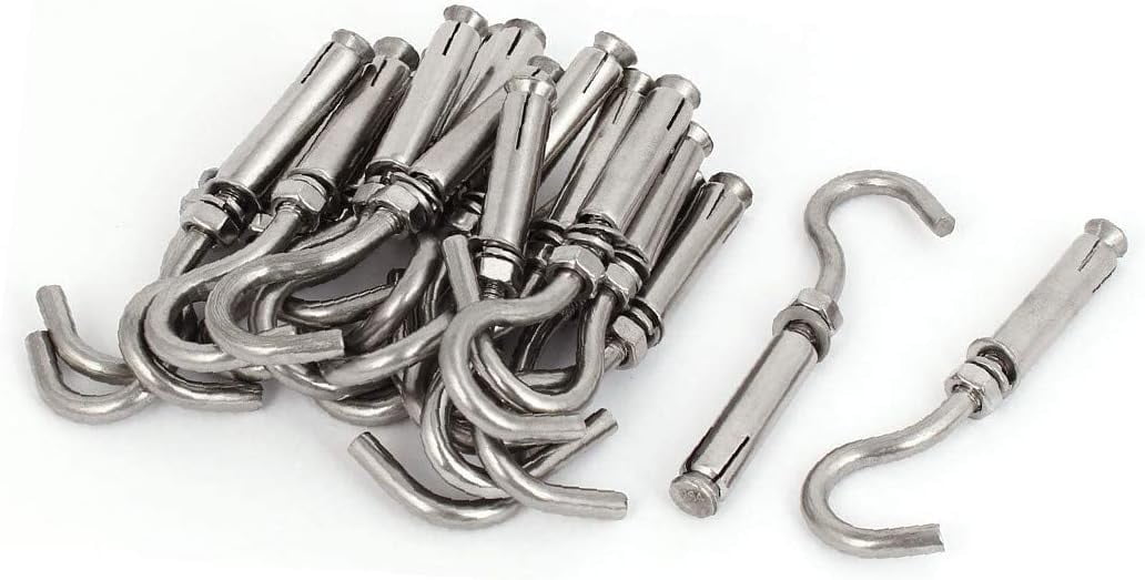 20pcs 304 Stainless Steel Expansion Anchor Bolt Open Cup Hooks M6 ...