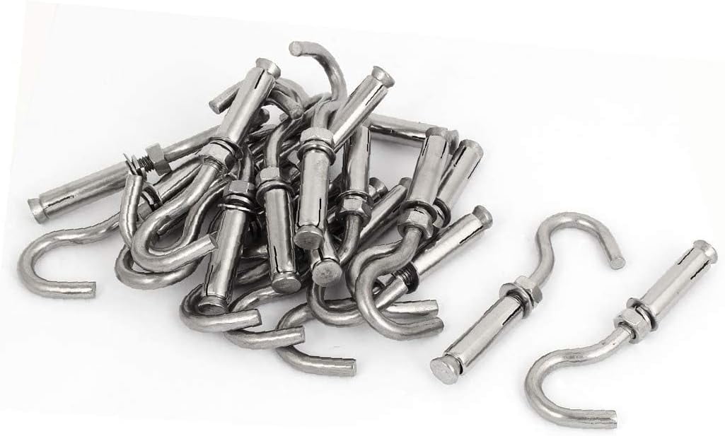 20pcs 304 Stainless Steel Expansion Anchor Bolt Open Cup Hooks M8 ...