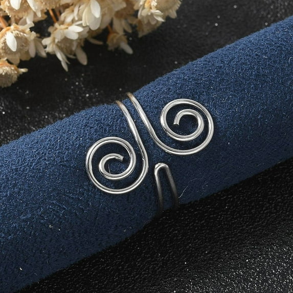 20pcs 304 Stainless Steel Round Wrap Open Cuff Rings for Women Men ...