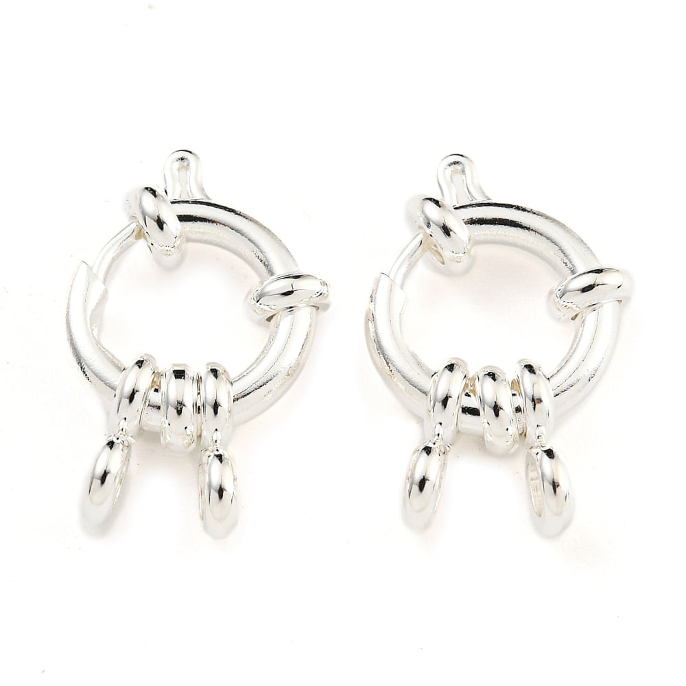 20pcs 304 Stainless Steel Spring Ring Clasps Ring Silver 12.5x4mm Hole ...