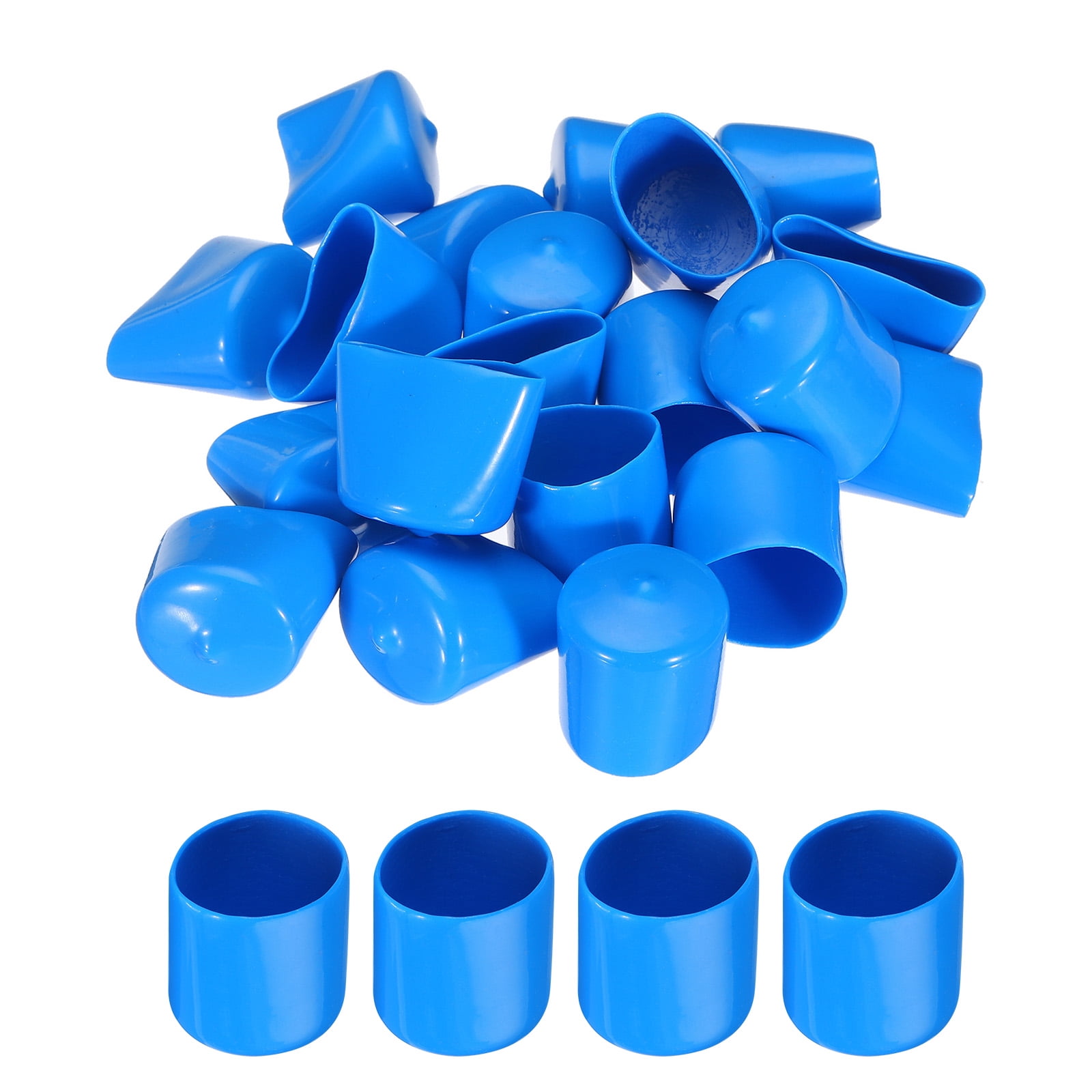 20pcs 30mm Rubber End Caps Cover PVC Vinyl Screw Thread Protector Round ...