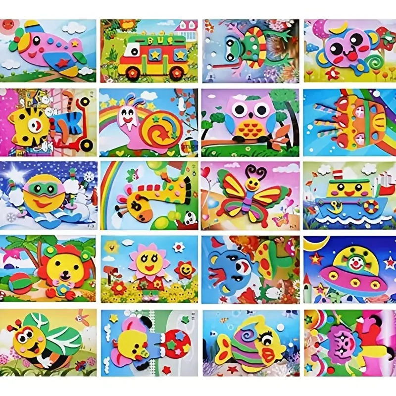 20pcs 3D EVA Foam Sticker Puzzle: A Fun DIY Game For Kids That Makes a ...
