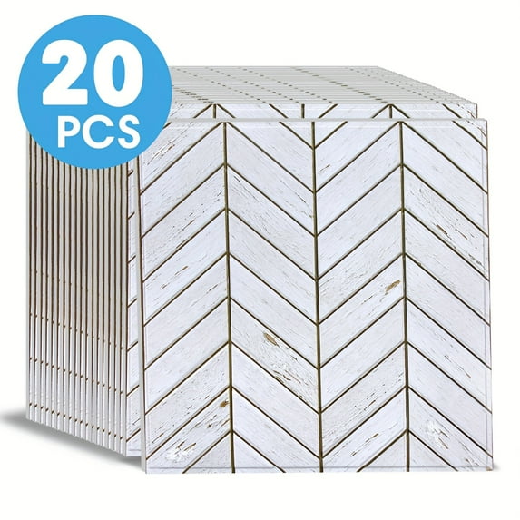 20pcs 3D Faux Wood Wall Panels - Peel & Stick PVC Tiles (Real Wood Look ...