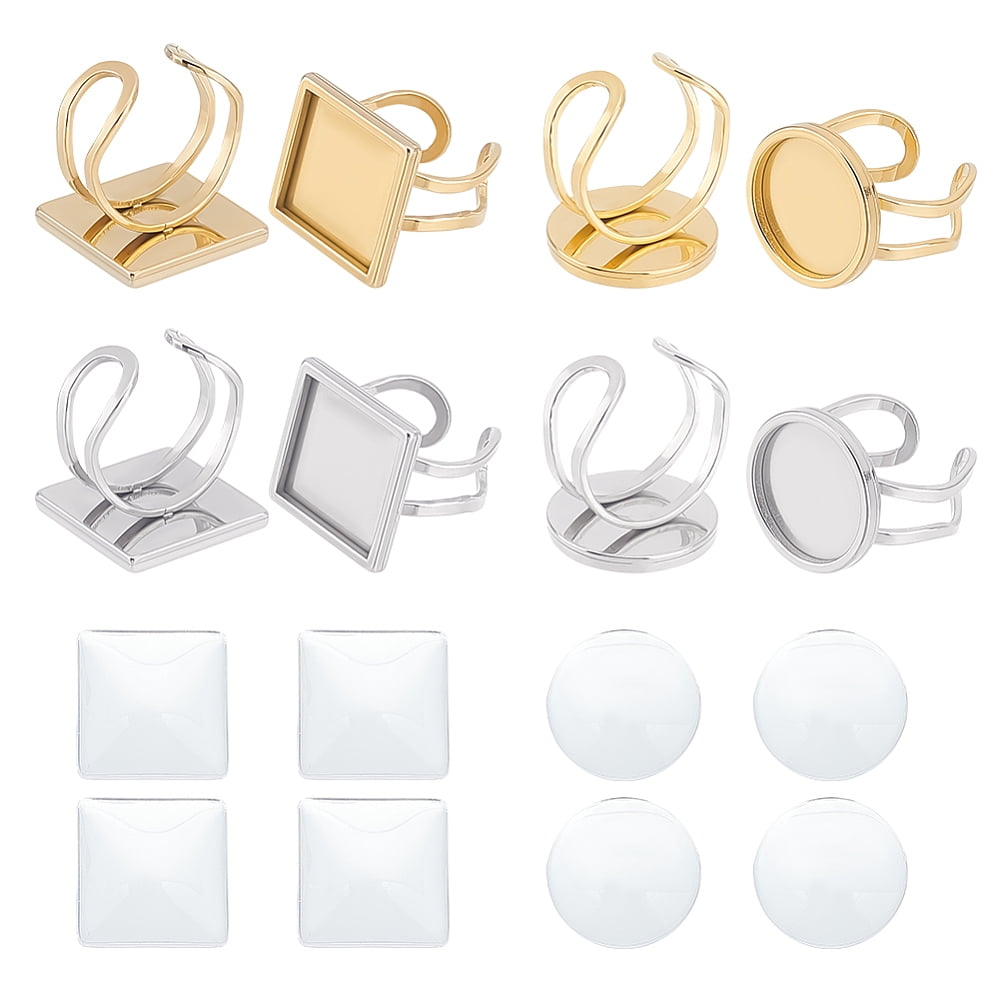 20pcs 4 Styles Adjustable Finger Rings More - Base Blank Open Rings ...