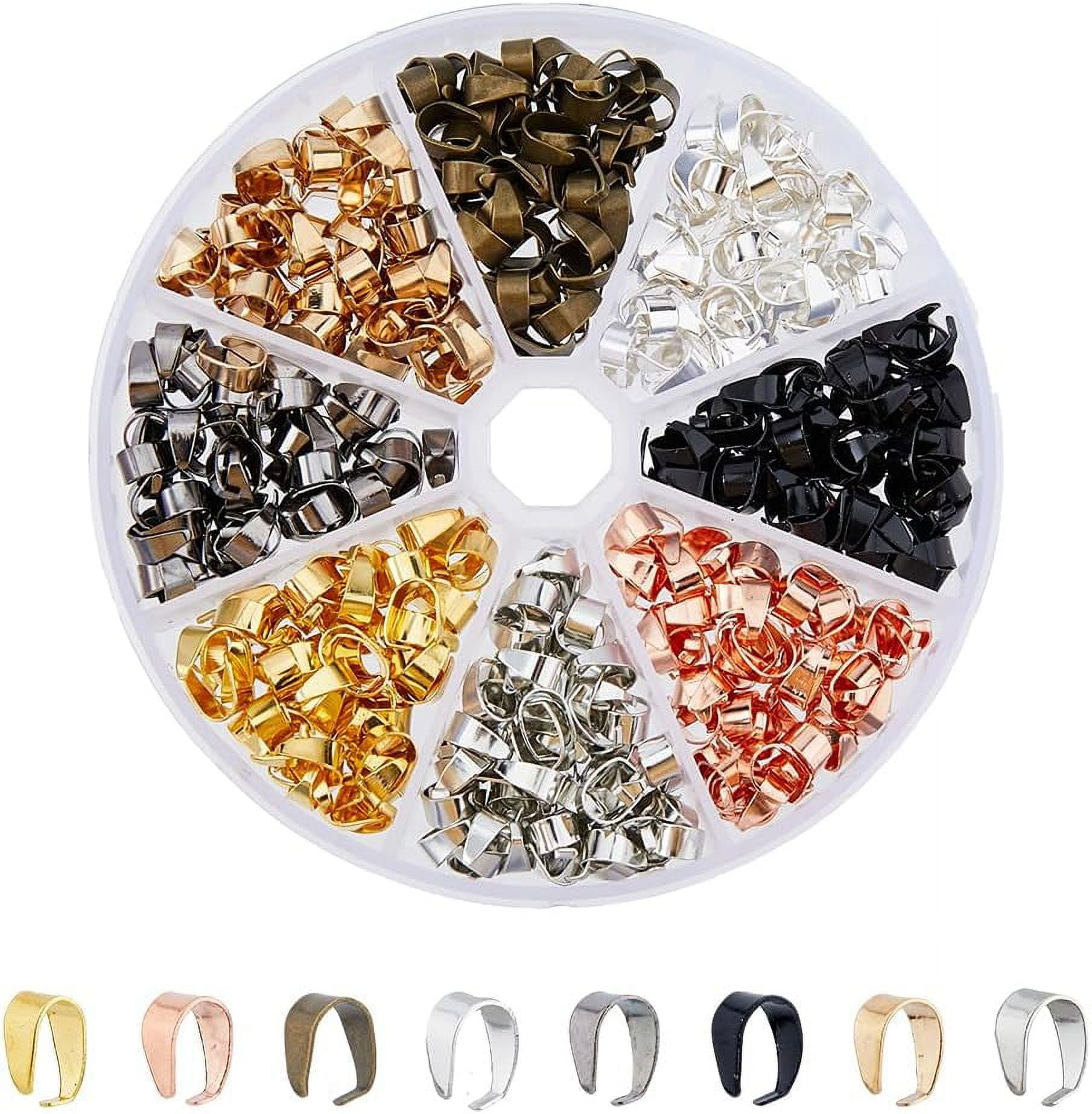 20pcs 5 colors Real golden Plated Pinch Bail Filigree Leaf Hangers ...