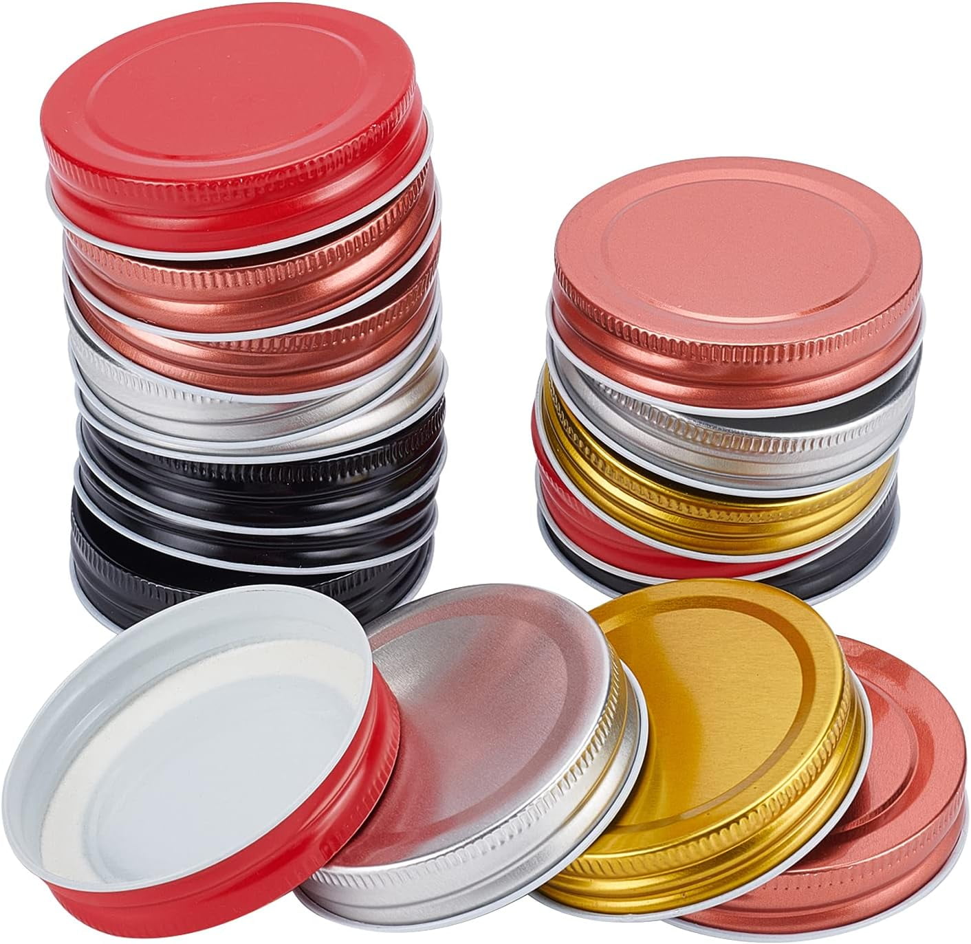 20pcs 5 colors Tinplate Bottle Caps Mason Jar Lids Holder Mason Bottle ...