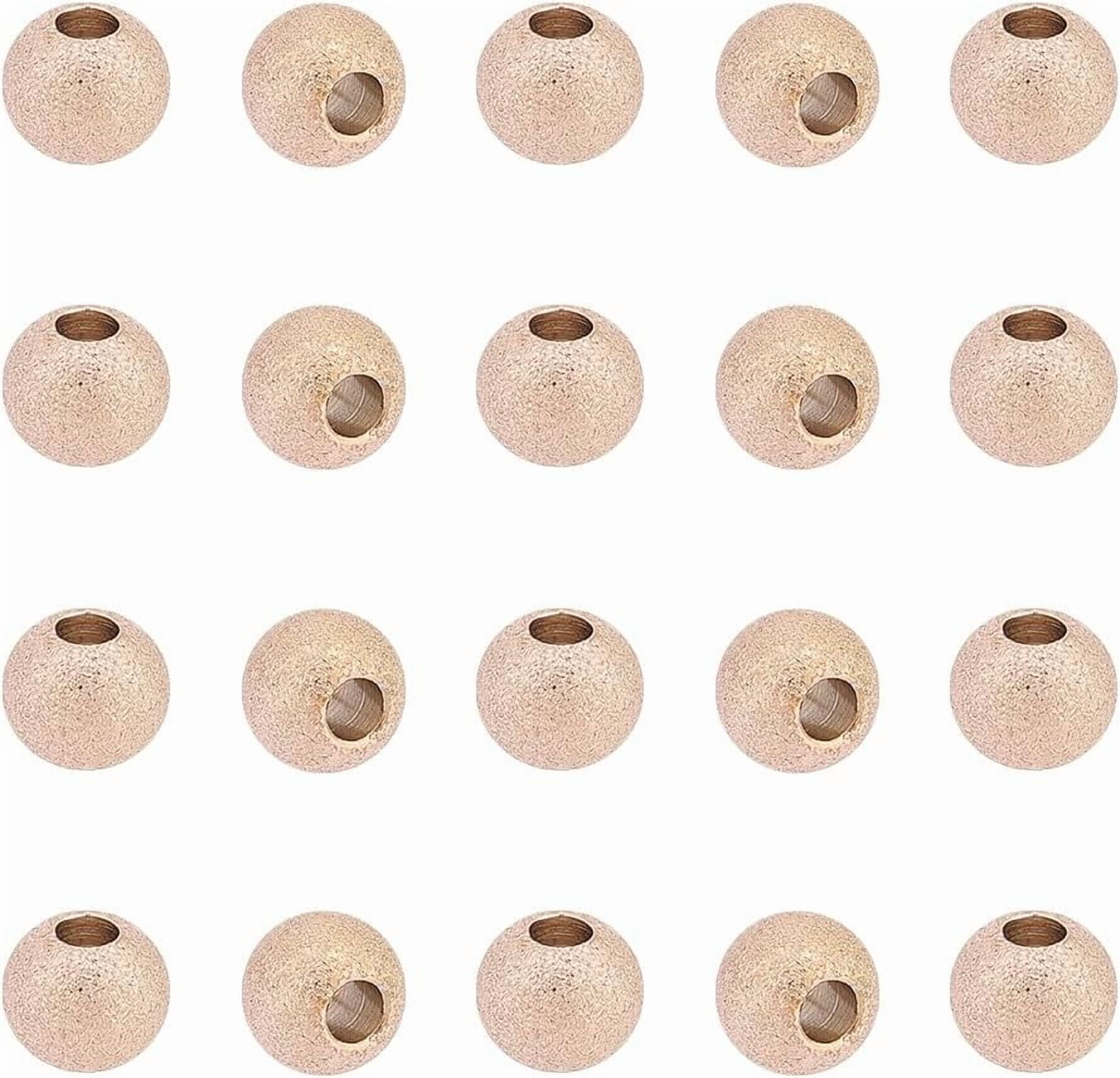 20pcs 8mm Diameter 201 Stainless Steel Textured Beads Metal Rose Gold ...