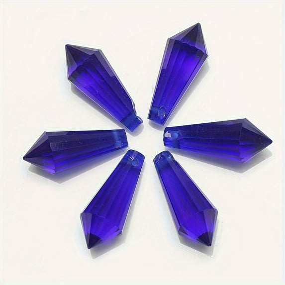 20pcs 8x20mm Colorful Glass Beads - Water Drop Shape with Horizontal ...