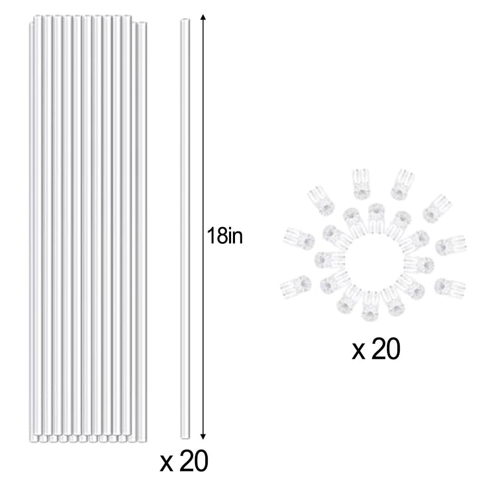 20pcs Acrylic Plant Stakes Sticks Support with 20pcs Clips Kit for ...