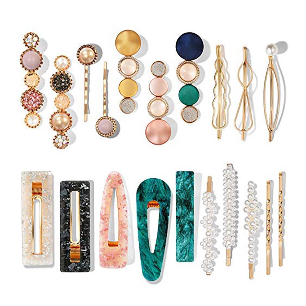 20pcs Acrylic Resin Fashion Hair Clips Set, Cute Hair Barrettes Pins ...