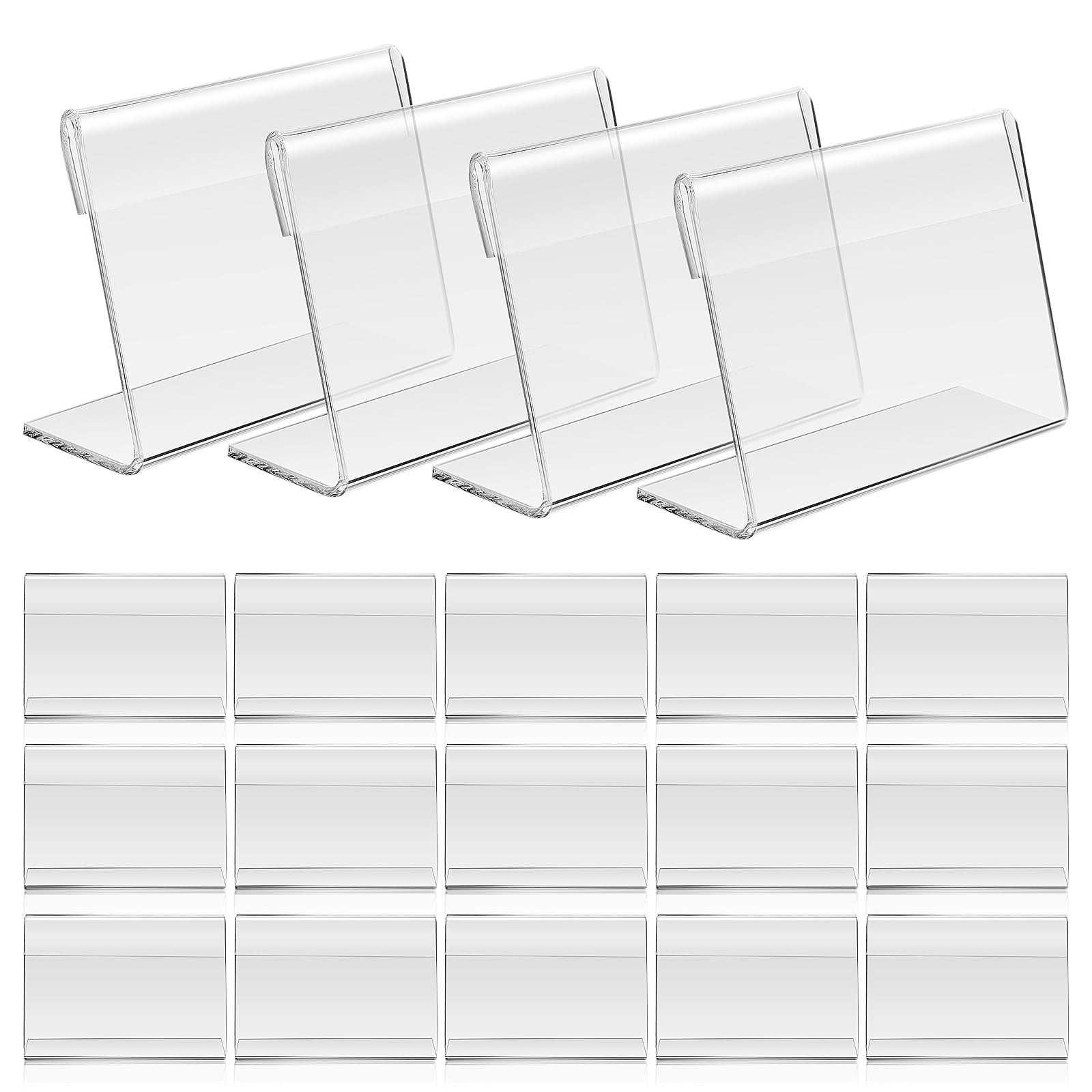 20pcs Acrylic Signs Horizontal Price Display Holders Place Card Signs ...
