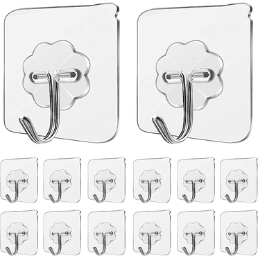 TSV Extra Strong Sticky Peel & Stick Wall Hooks, Heavy Duty Reusable ...