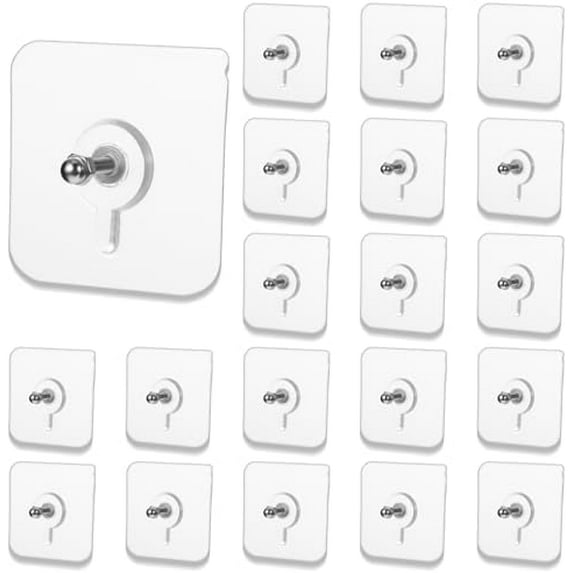20pcs Adhesive Wall Mount Hooks Sticky Wall Mount Hanger No-Trace ...