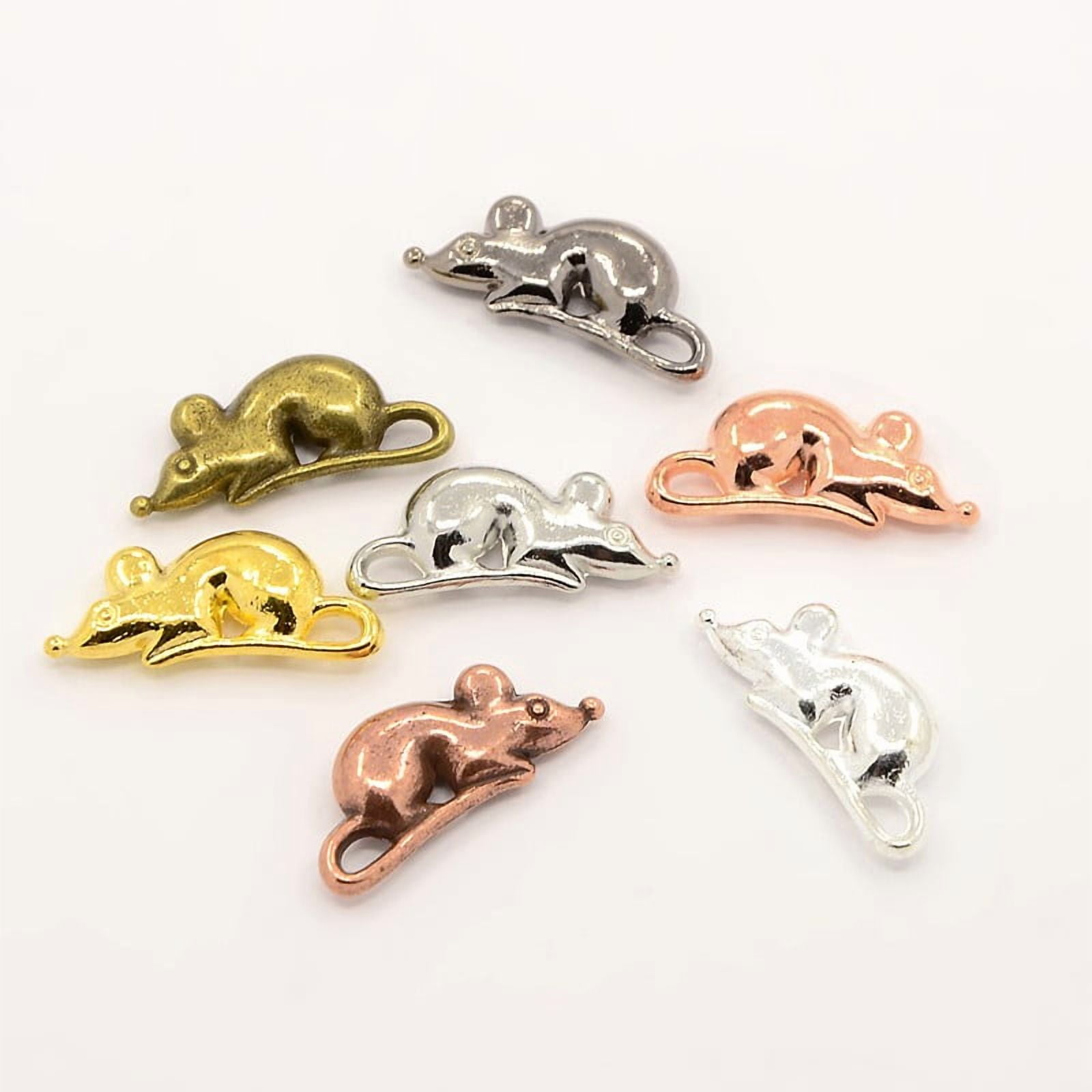 20pcs Alloy Animal Mouse Rat Charms Pendants Mixed color 18x8x3mm Hole ...