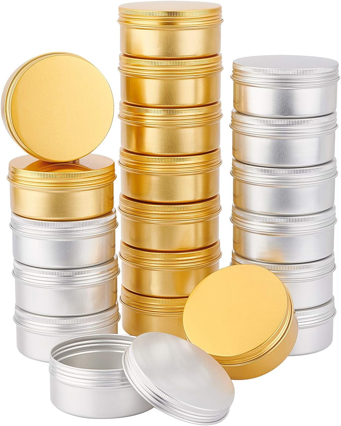 20pcs Aluminium Tin Cans 5 oz Empty Candle Tins with Screw Lid Large ...