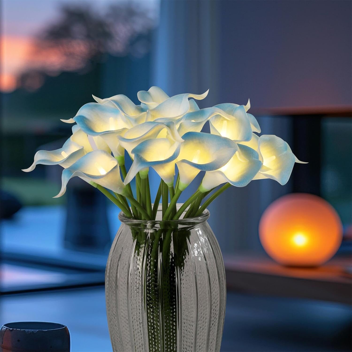 20pcs Artificial Calla Lily Bouquet Lamp Faux Floarl Night Light Real ...