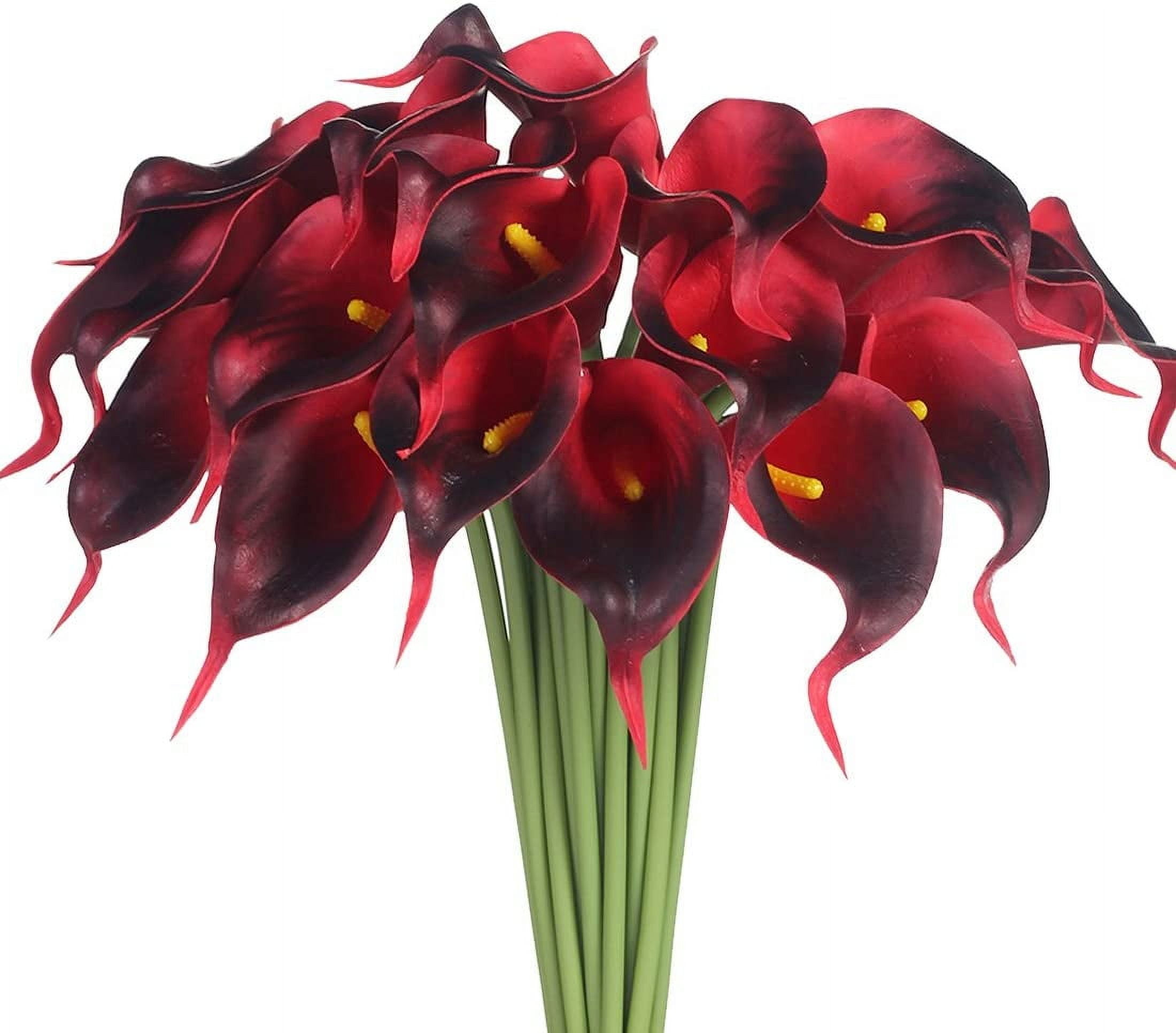 20pcs Artificial Calla Lily Real Touch Latex Flower for Bride Wedding ...
