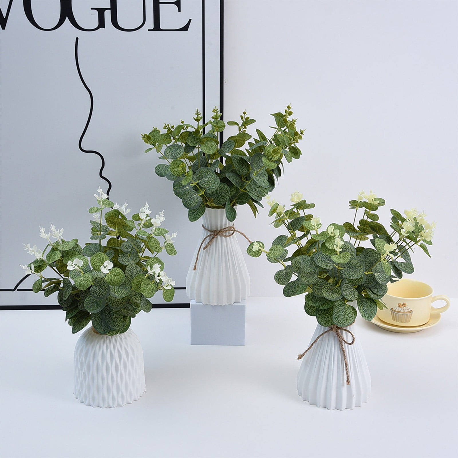 20pcs Artificial Silk Flowers, Realistic Fake Plants for Home Decor ...
