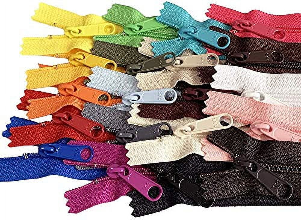20pcs Assorted Colors - YKK #4.5 Coil Handbag Long Pull Zippers - Made ...