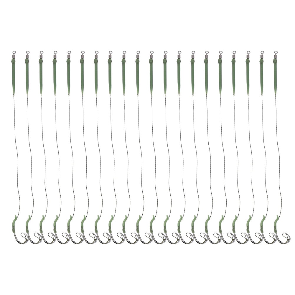20pcs Barbed Hooks Portable 20cm/7.9in Stainless Steel Fishhook Carp ...