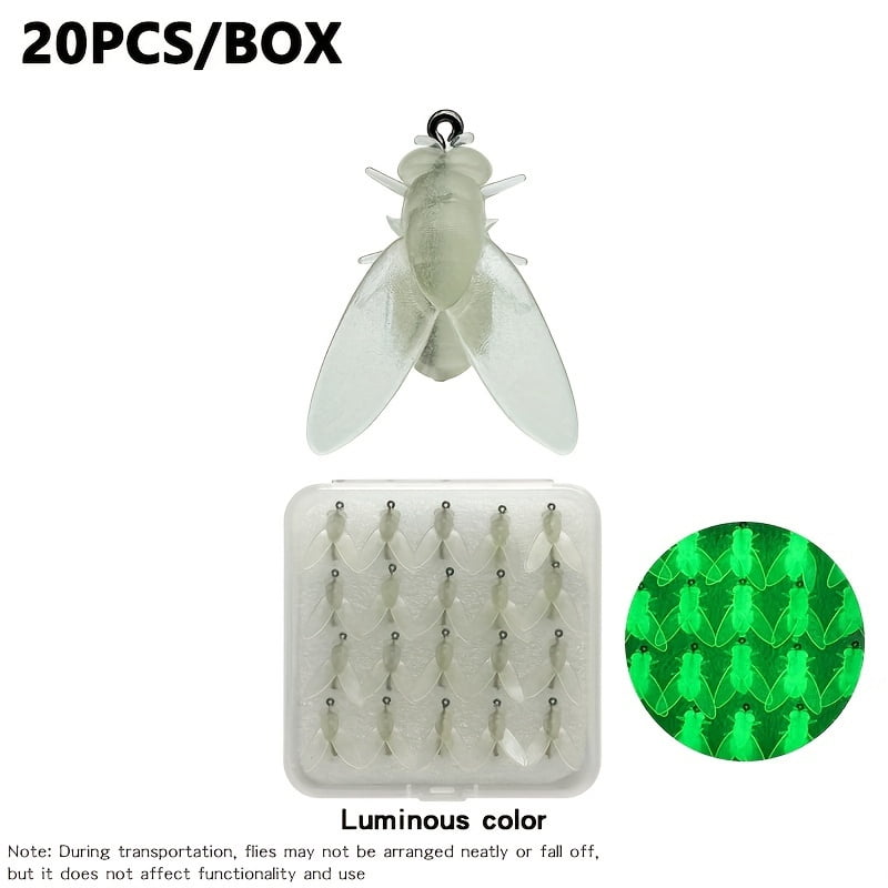 20pcs Biomimetic Fly Fishing Lures Set - High-Quality Artificial Bait ...