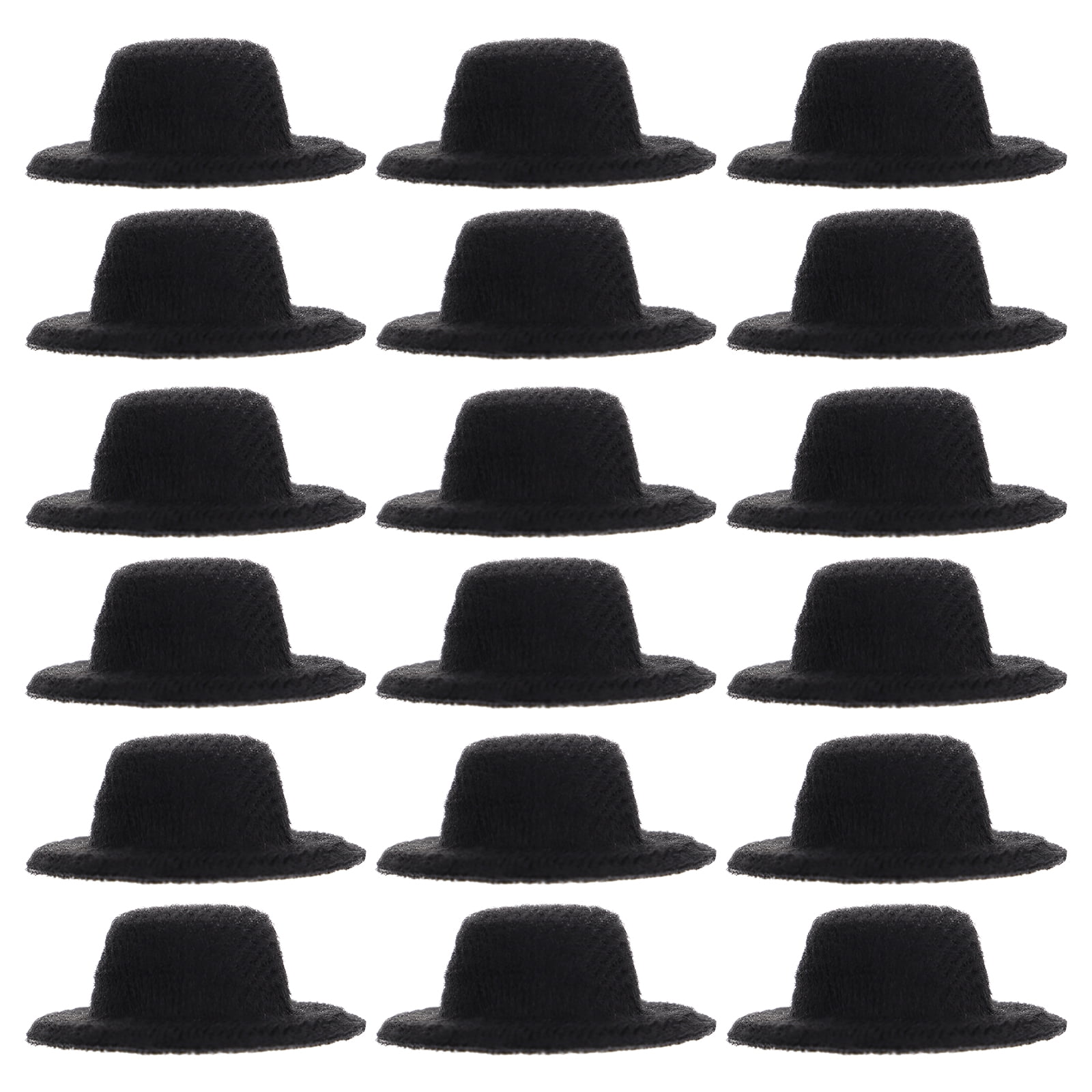 20pcs Black Hats Craft Hats Miniature Hats Bottle Caps Lollipop Hat for ...