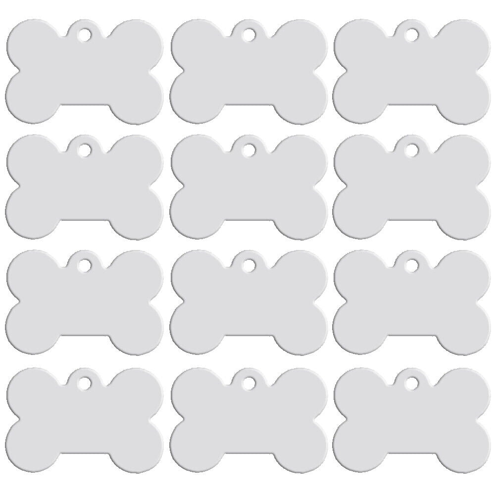 20pcs Bone Shaped Style Dog ID Tags Double Sides Custom Engraved Cat ...