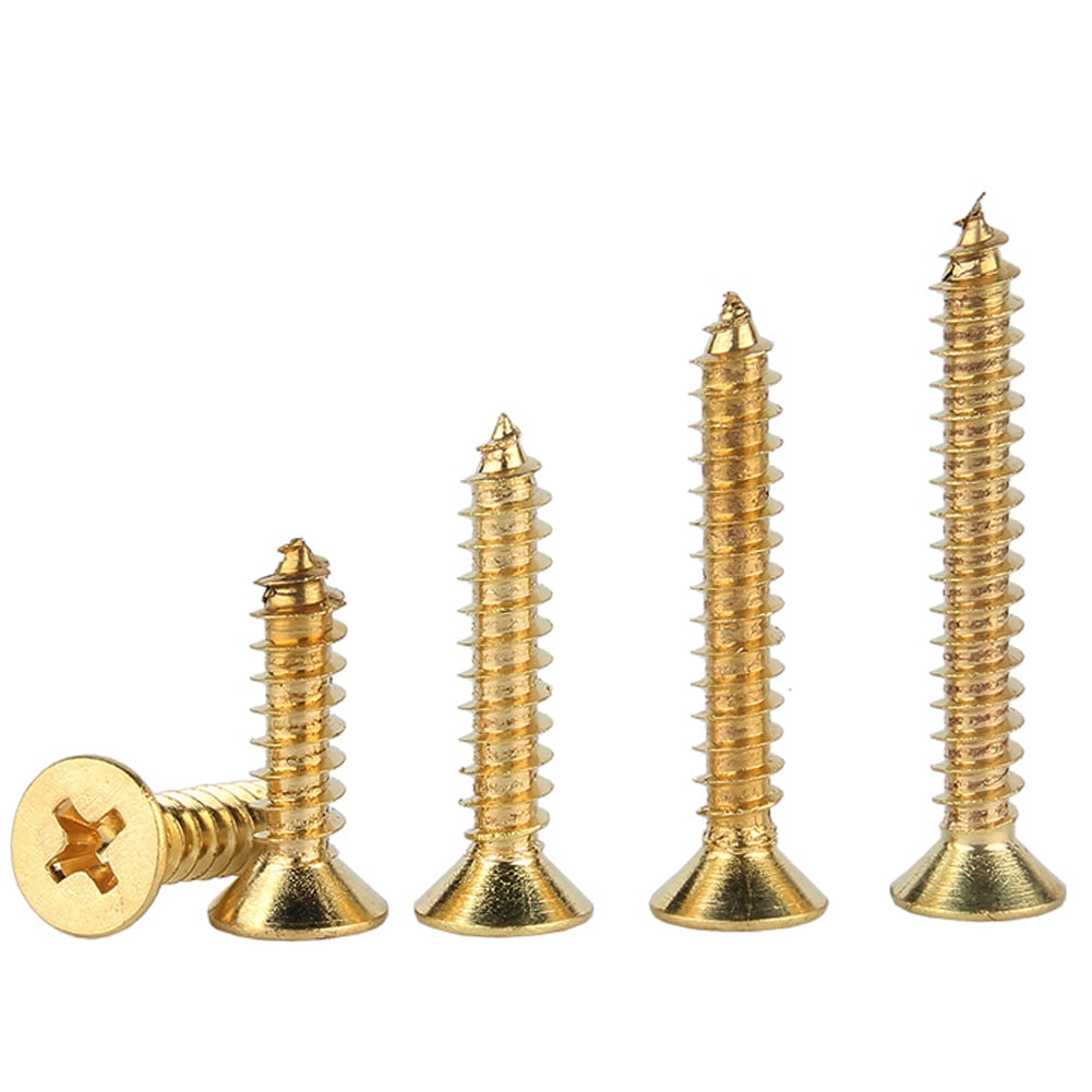 (20pcs) Brass Countersunk Head Tapping Screws , M3.5x16mm - Walmart.com