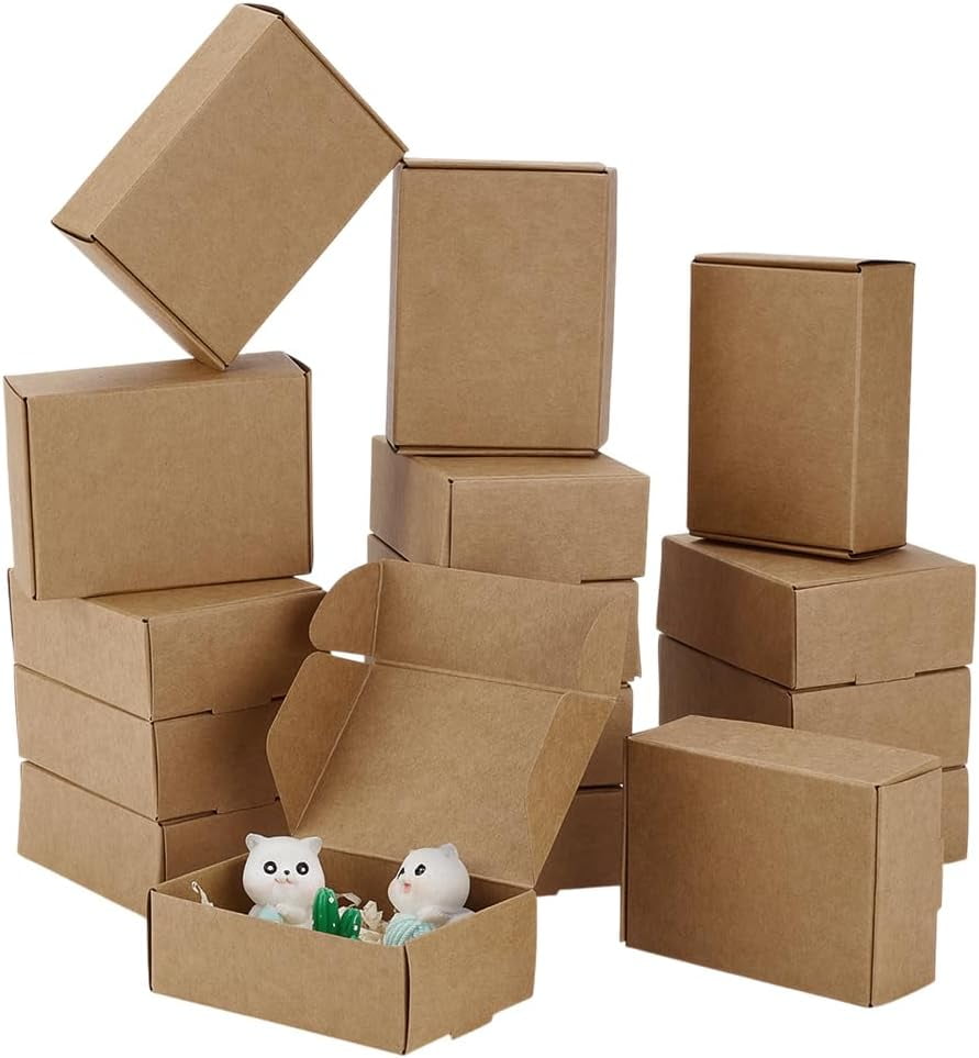 20pcs Brown Gift Box Small Cardboard Box Mini Paper Boxes Candy Box ...