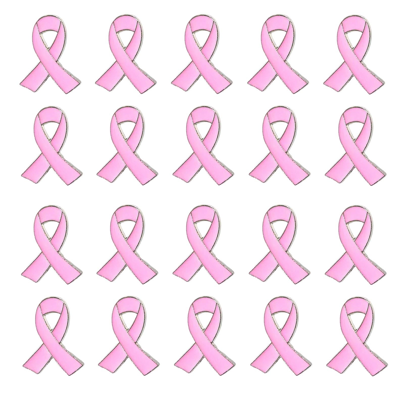 20pcs Cancer Awareness Brooch Lapel Pins Pink Ribbon Lapel Pins Pink ...