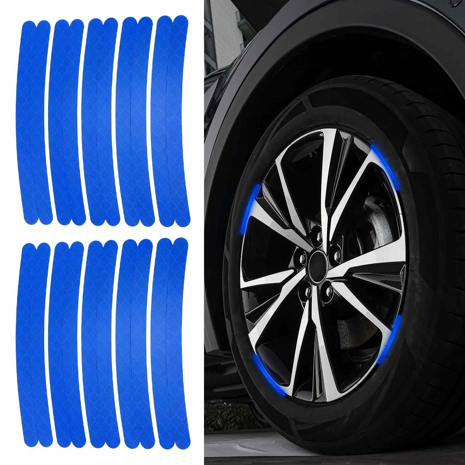 20pcs Car Wheel Reflective Decorative Strip Night Safety Warning ...