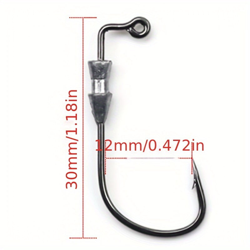 20pcs Carbon Steel Weighted Hooks, Monolithic Die Casting, Instant ...