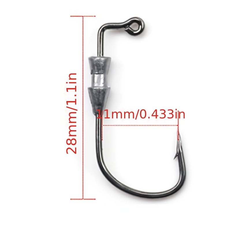 20pcs Carbon Steel Weighted Hooks, Monolithic Die Casting, Instant ...
