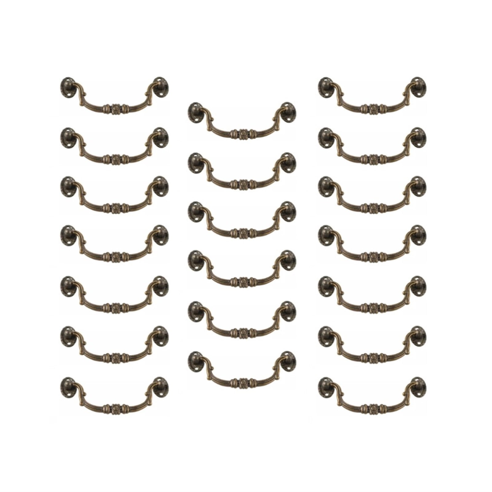 20pcs Carving Style Drop Pulls 3.54-Inch Hole Centers Antique Bail ...